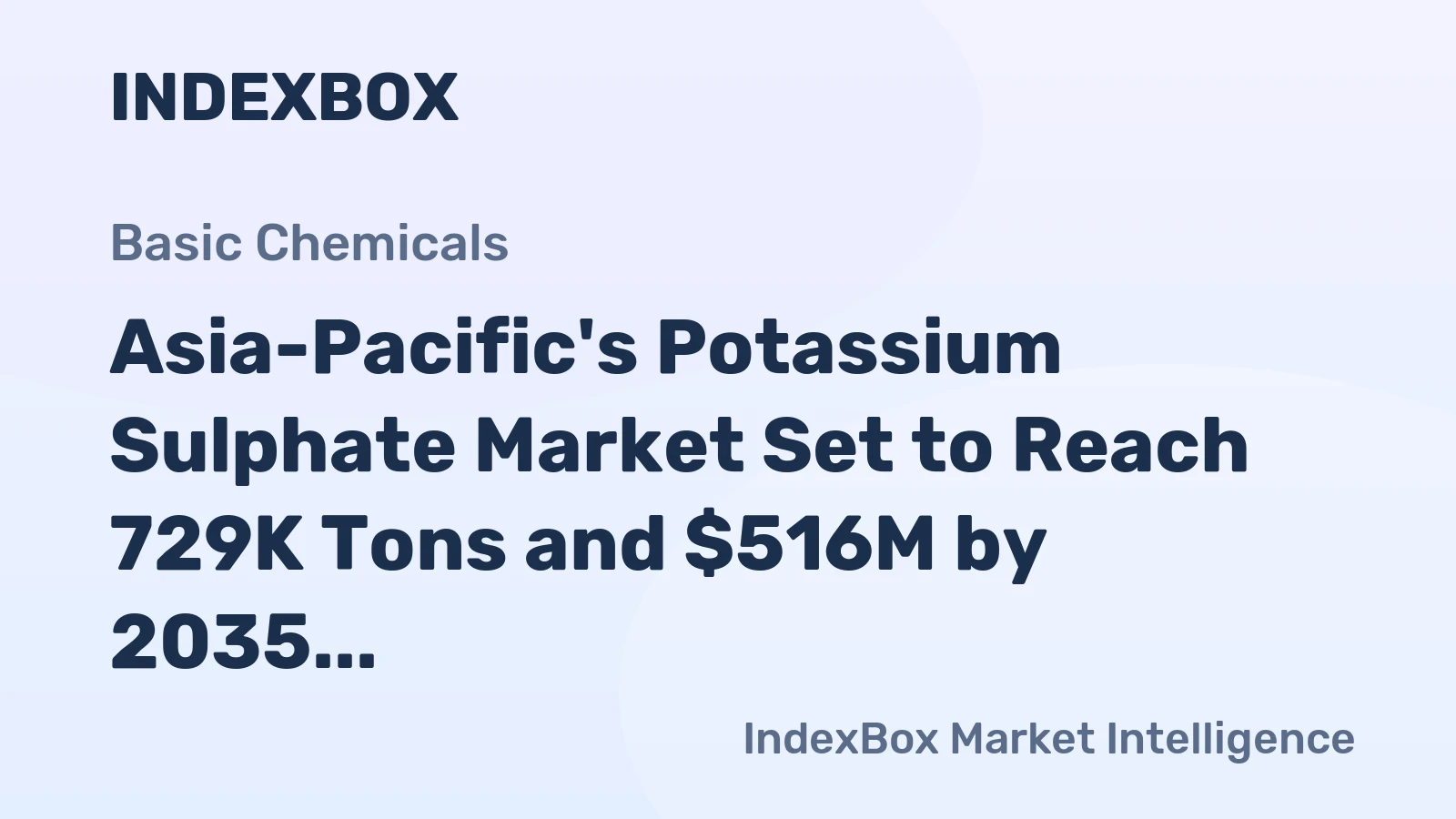 Asia-Pacific's Potassium Sulphate Market Set to Reach 729K Tons and $516M by 2035