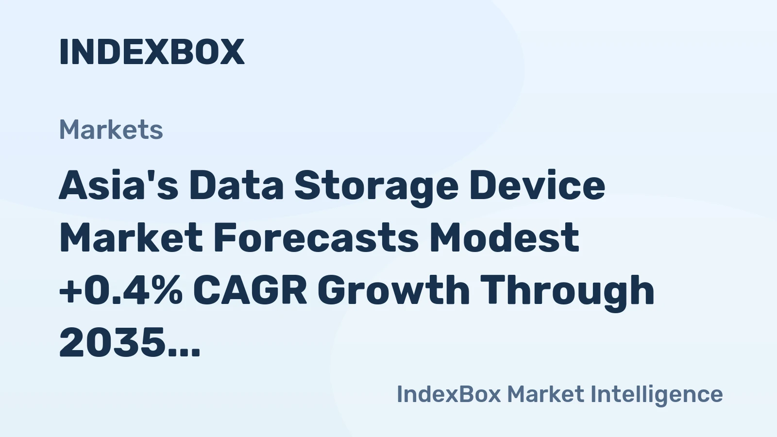 Asia's Data Storage Device Market Forecasts Modest +0.4% CAGR Growth Through 2035