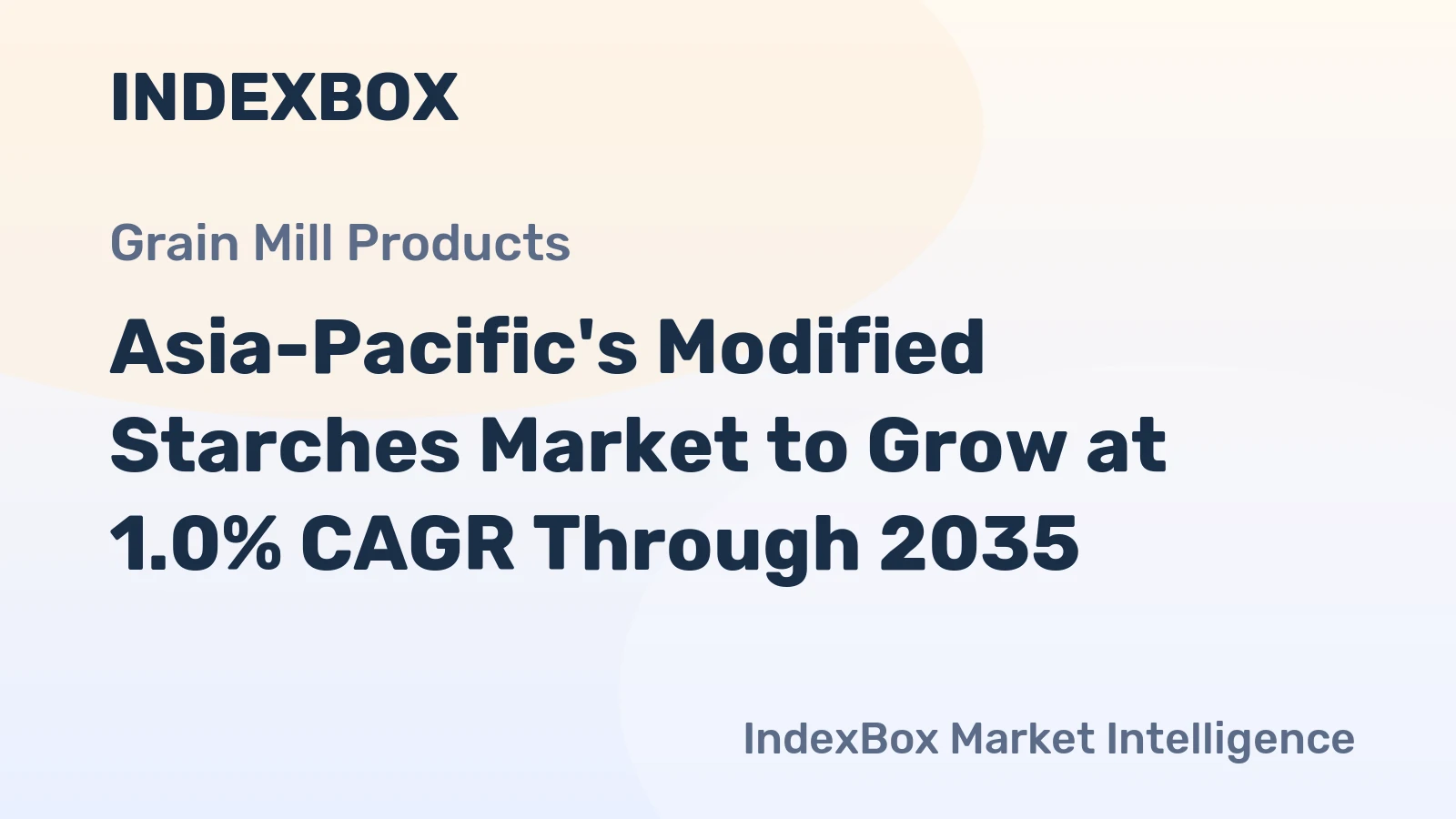 Asia-Pacific's Modified Starches Market to Grow at 1.0% CAGR Through 2035
