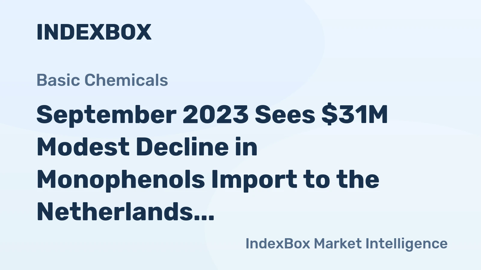 September 2023 Sees $31M Modest Decline in Monophenols Import to the Netherlands
