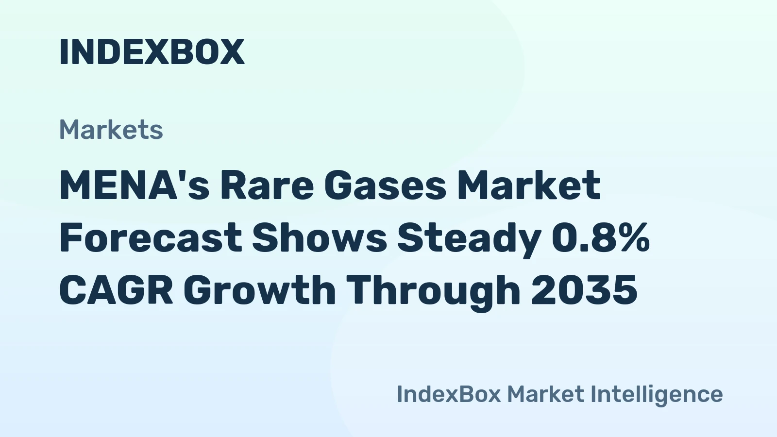 MENA's Rare Gases Market Forecast Shows Steady 0.8% CAGR Growth Through 2035