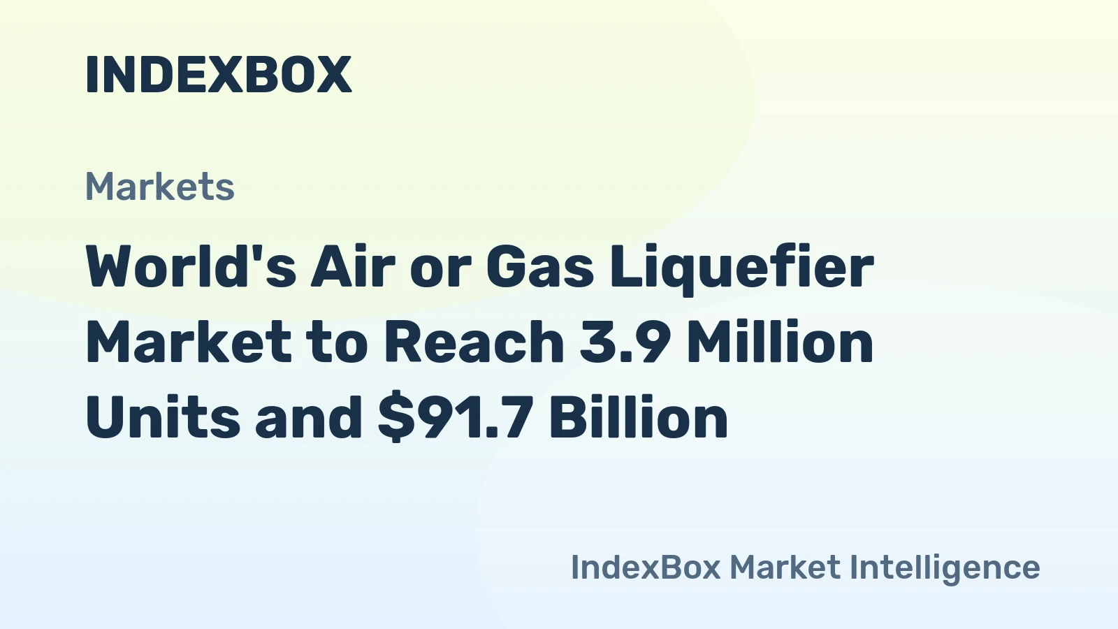 World's Air or Gas Liquefier Market to Reach 3.9 Million Units and $91.7 Billion
