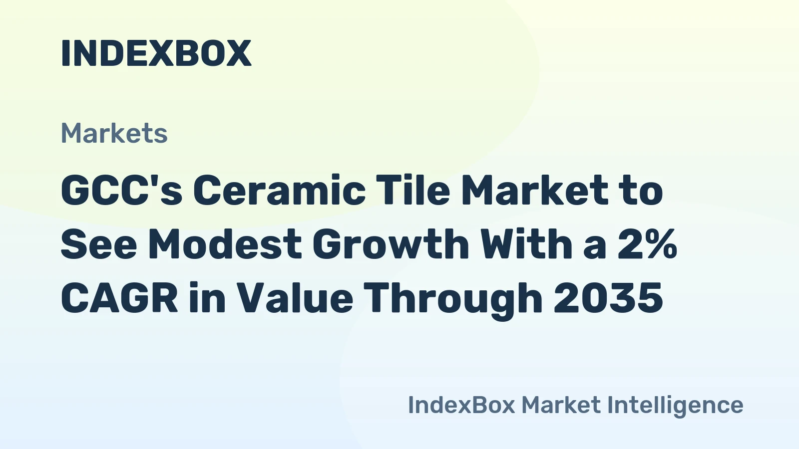 GCC's Ceramic Tile Market to See Modest Growth With a 2% CAGR in Value Through 2035