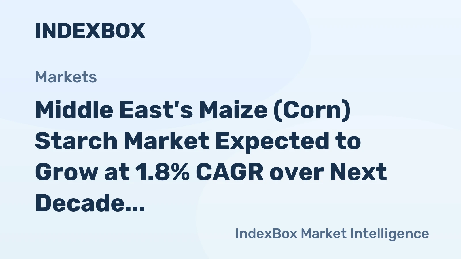 Middle East's Maize (Corn) Starch Market Expected to Grow at 1.8% CAGR over Next Decade