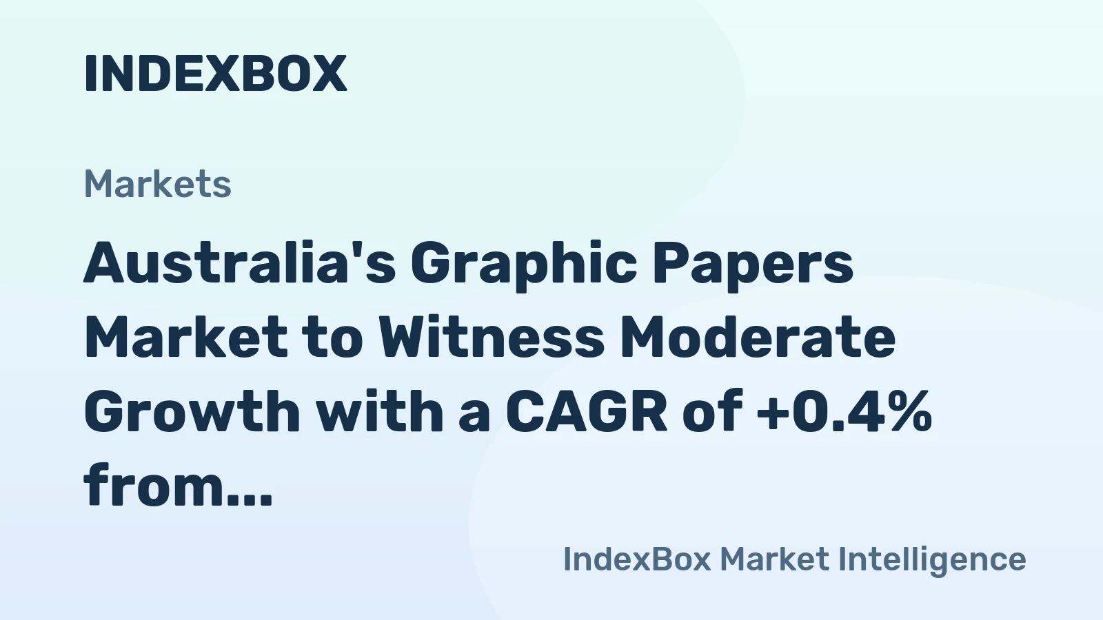 Australia's Graphic Papers Market to Witness Moderate Growth with a CAGR of +0.4% from 2024-2035
