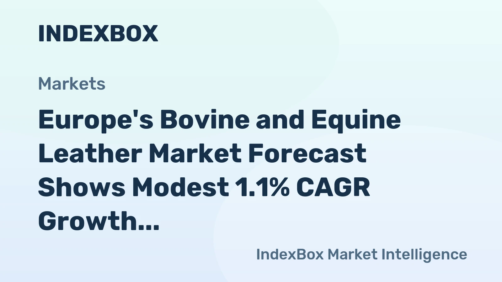 Europe's Bovine and Equine Leather Market Forecast Shows Modest 1.1% CAGR Growth to 2035