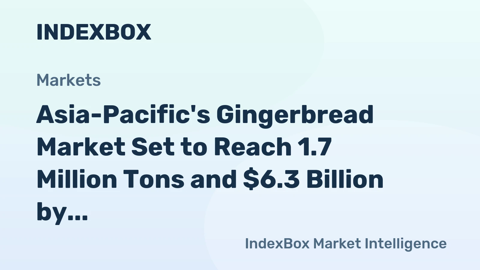 Asia-Pacific's Gingerbread Market Set to Reach 1.7 Million Tons and $6.3 Billion by 2035