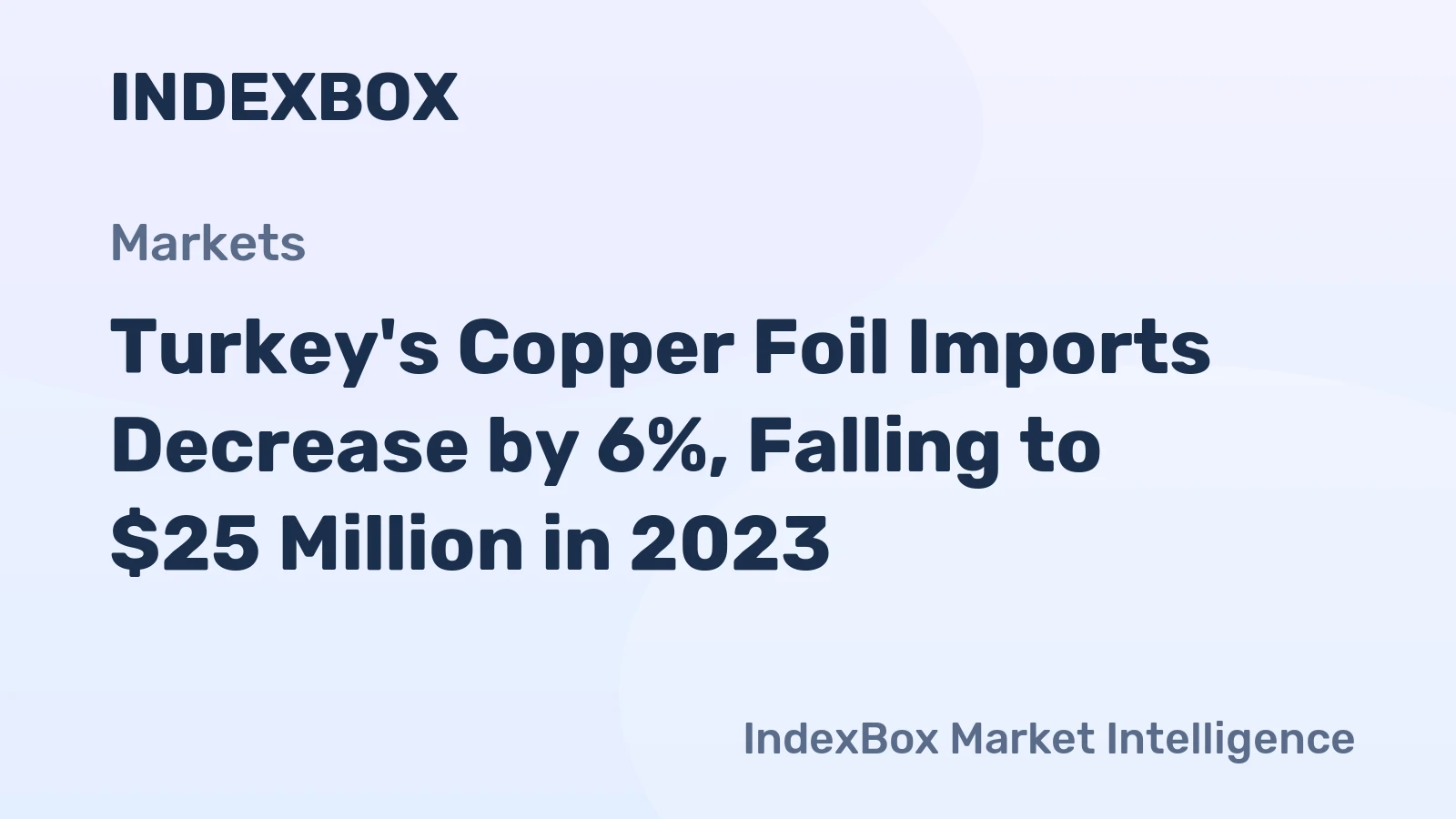 Turkey's Copper Foil Imports Decrease by 6%, Falling to $25 Million in 2023