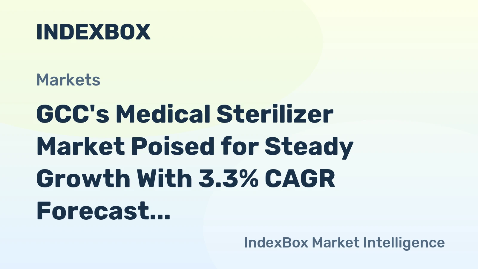GCC's Medical Sterilizer Market Poised for Steady Growth With 3.3% CAGR Forecast