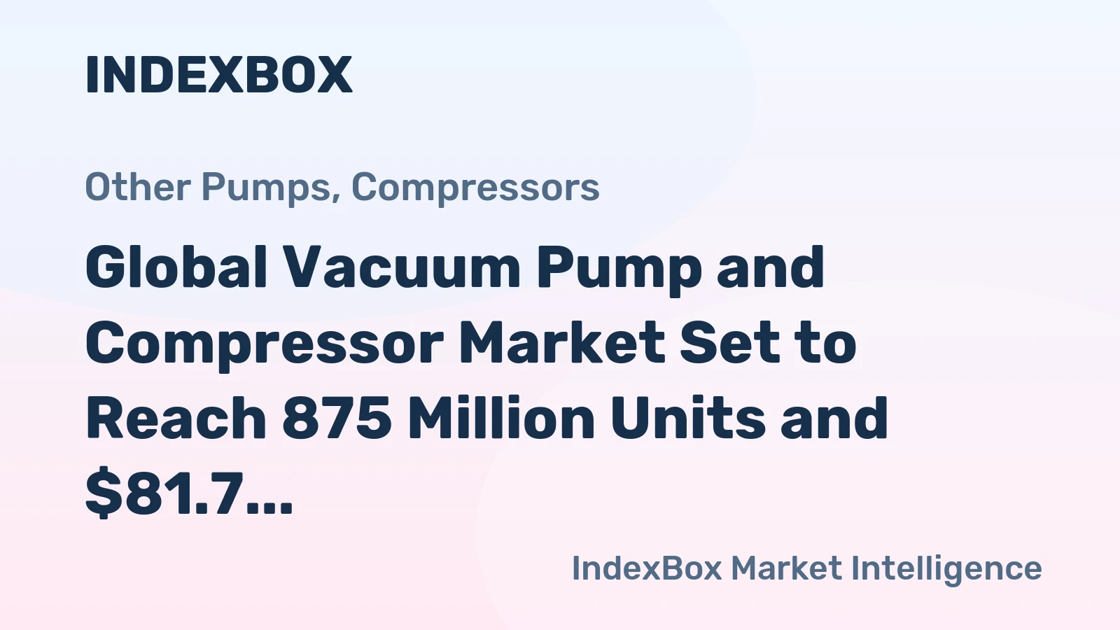 Global Vacuum Pump and Compressor Market Set to Reach 875 Million Units and $81.7 Billion