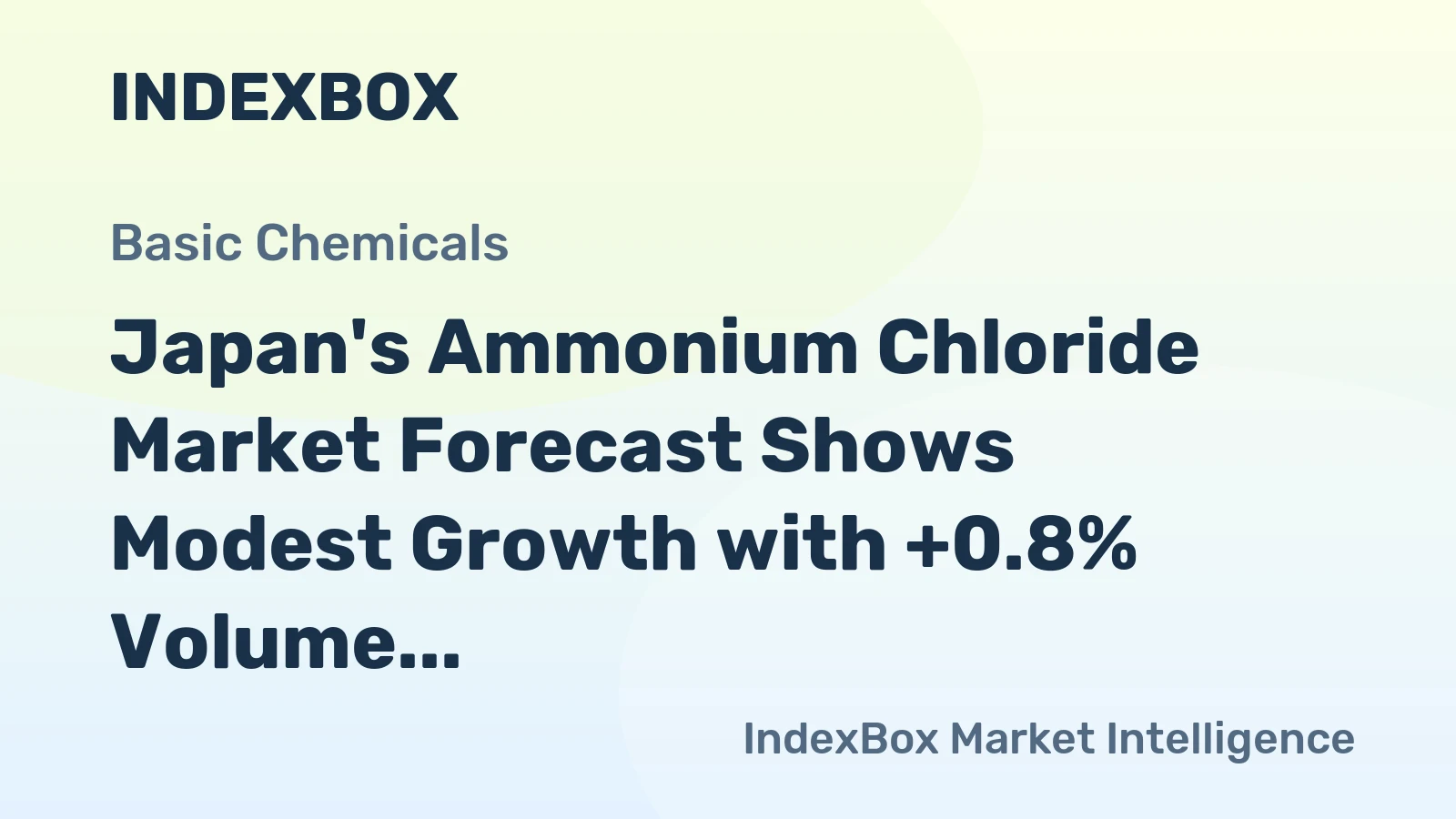 Japan's Ammonium Chloride Market Forecast Shows Modest Growth with +0.8% Volume CAGR Through 2035