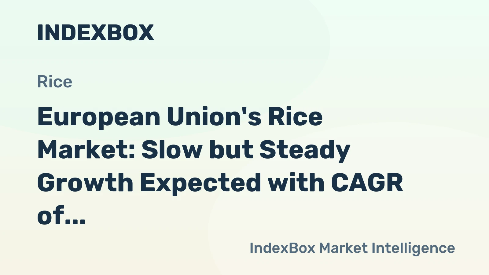 European Union's Rice Market: Slow but Steady Growth Expected with CAGR of +0.6%