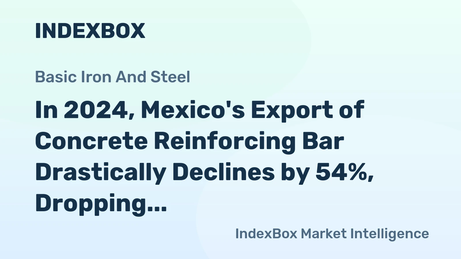 In 2024, Mexico's Export of Concrete Reinforcing Bar Drastically Declines by 54%, Dropping to $65 Million