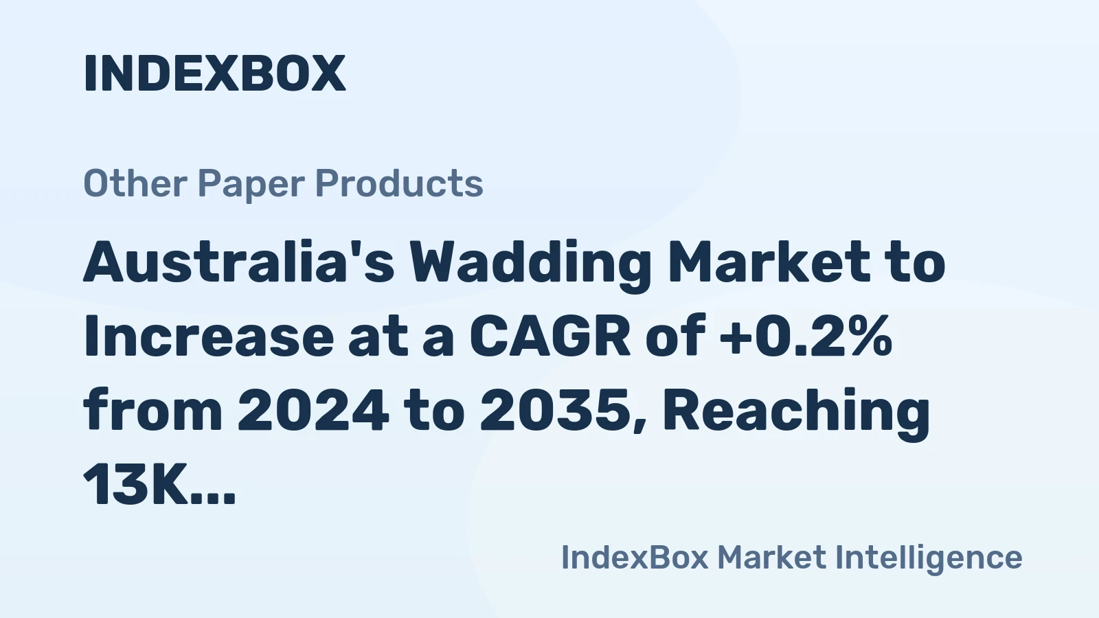 Australia's Wadding Market to Increase at a CAGR of +0.2% from 2024 to 2035, Reaching 13K Tons