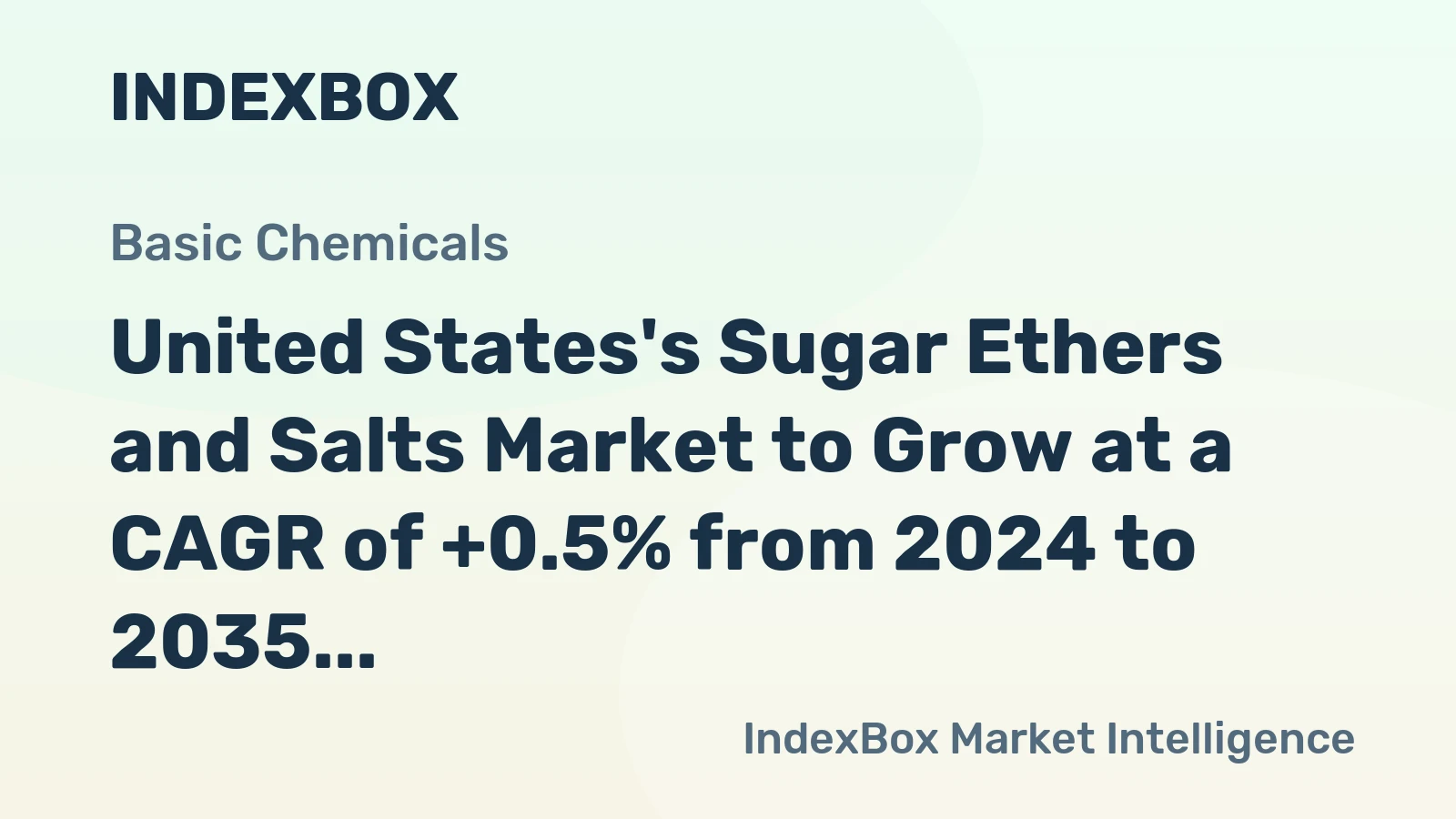 United States's Sugar Ethers and Salts Market to Grow at a CAGR of +0.5% from 2024 to 2035