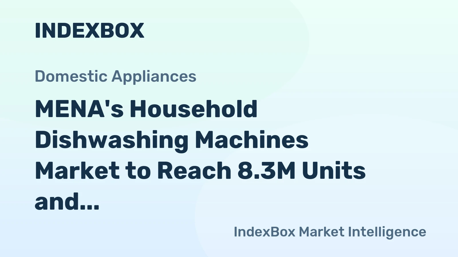 MENA's Household Dishwashing Machines Market to Reach 8.3M Units and $6.8B by 2035