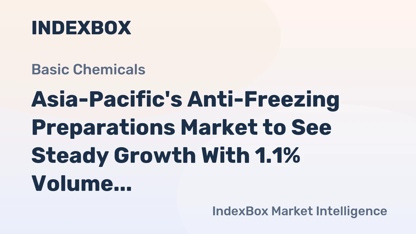 Asia-Pacific's Anti-Freezing Preparations Market to See Steady Growth With 1.1% Volume CAGR Through 2035