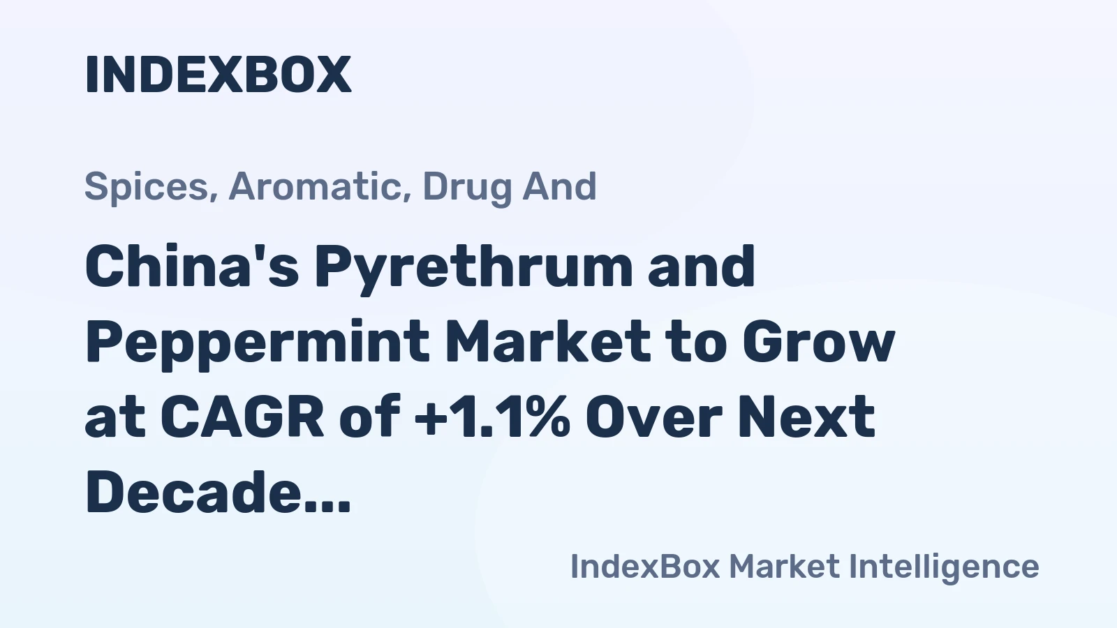 China's Pyrethrum and Peppermint Market to Grow at CAGR of +1.1% Over Next Decade