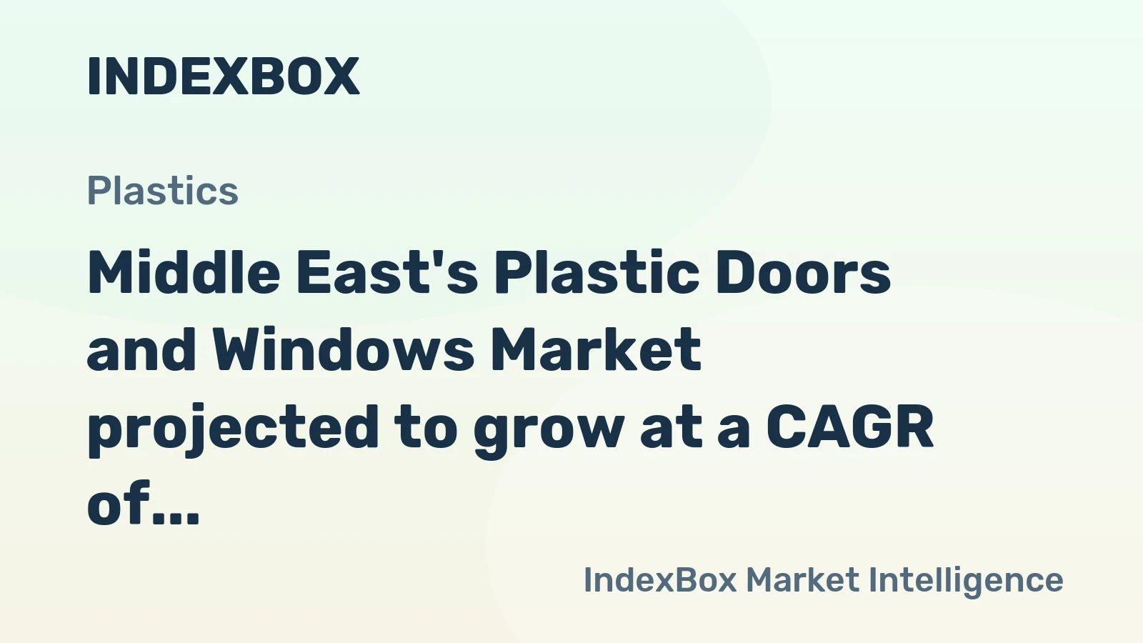 Middle East's Plastic Doors and Windows Market projected to grow at a CAGR of +1.4% over the next decade