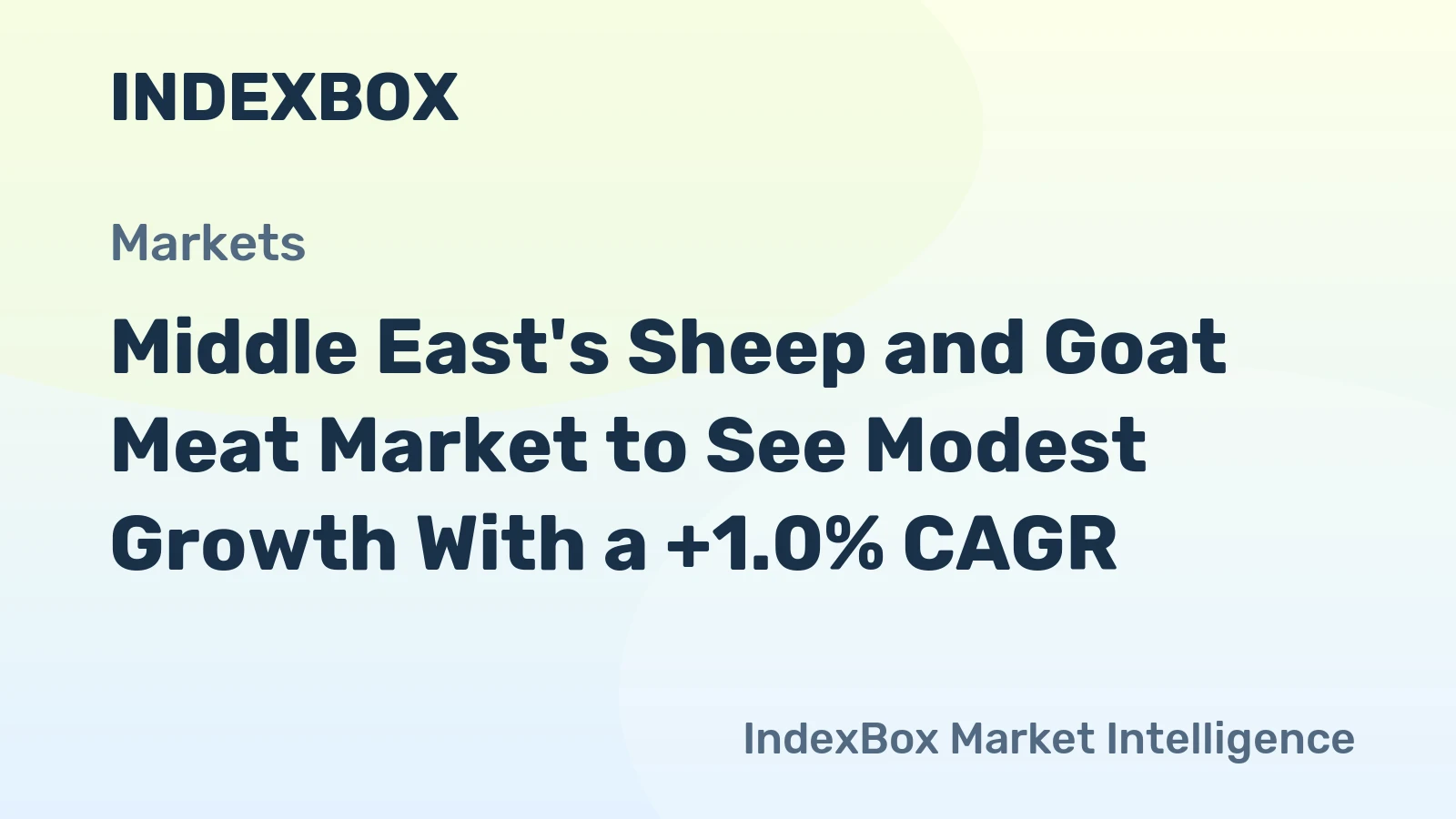Middle East's Sheep and Goat Meat Market to See Modest Growth With a +1.0% CAGR