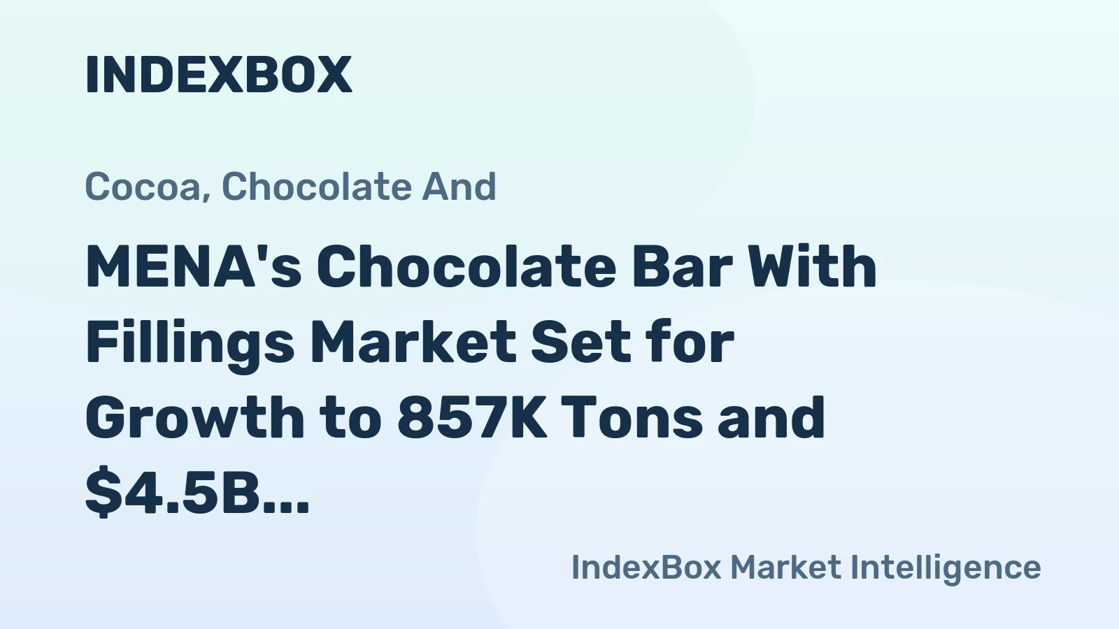 MENA's Chocolate Bar With Fillings Market Set for Growth to 857K Tons and $4.5B Value