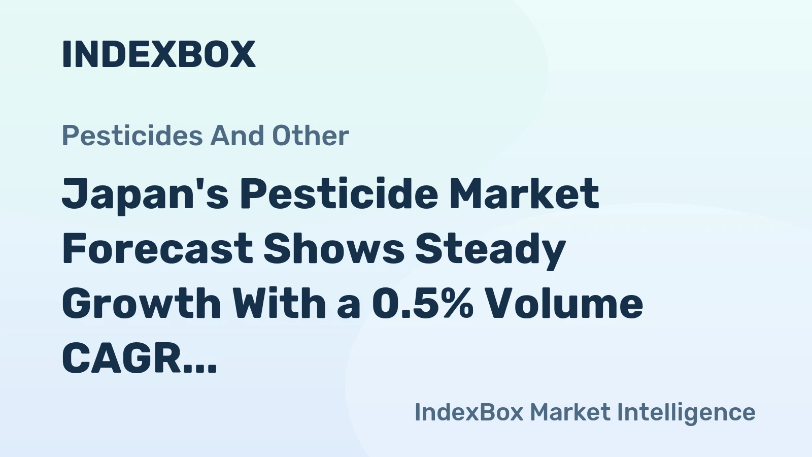 Japan's Pesticide Market Forecast Shows Steady Growth With a 0.5% Volume CAGR Through 2035