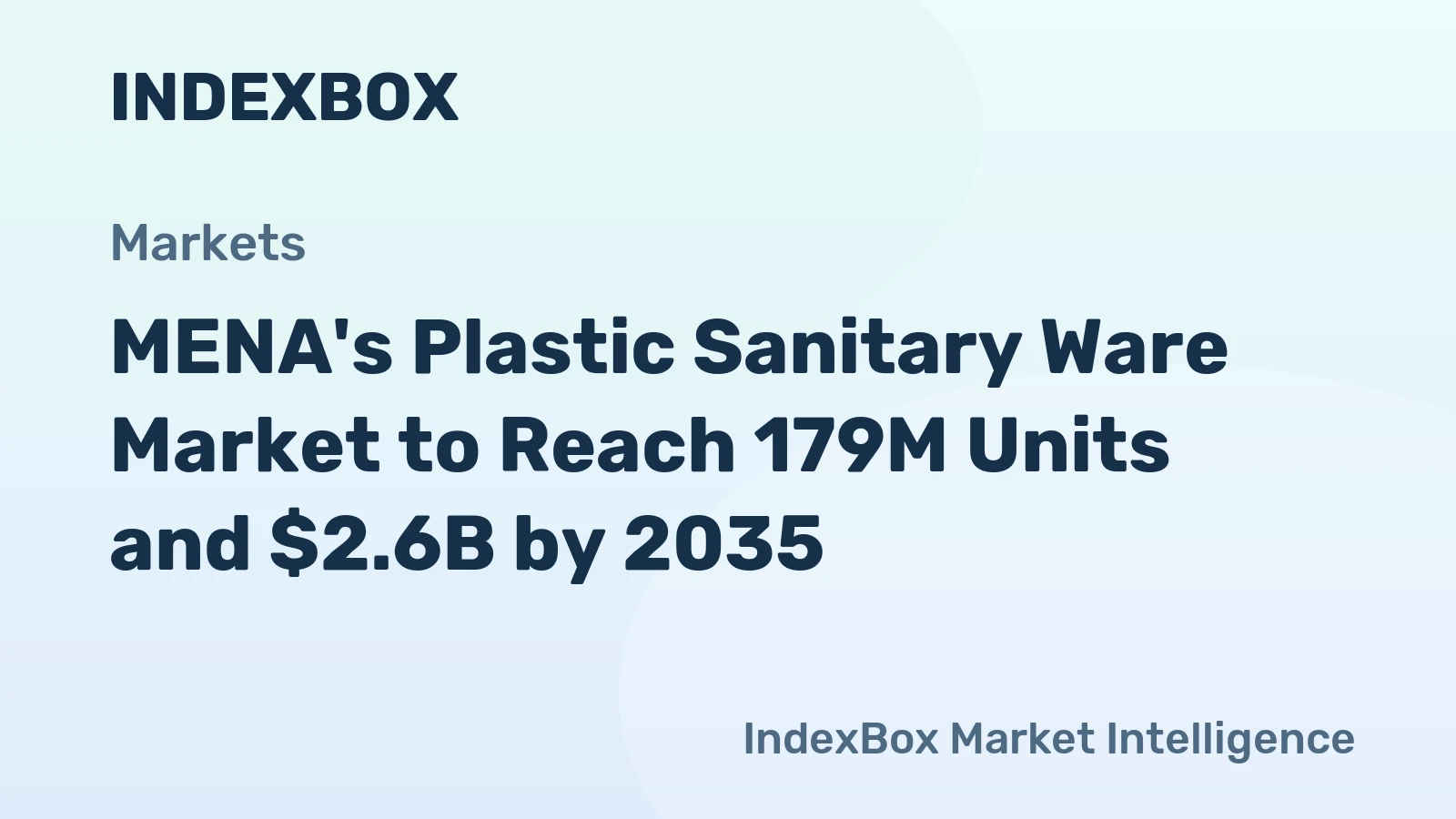MENA's Plastic Sanitary Ware Market to Reach 179M Units and $2.6B by 2035