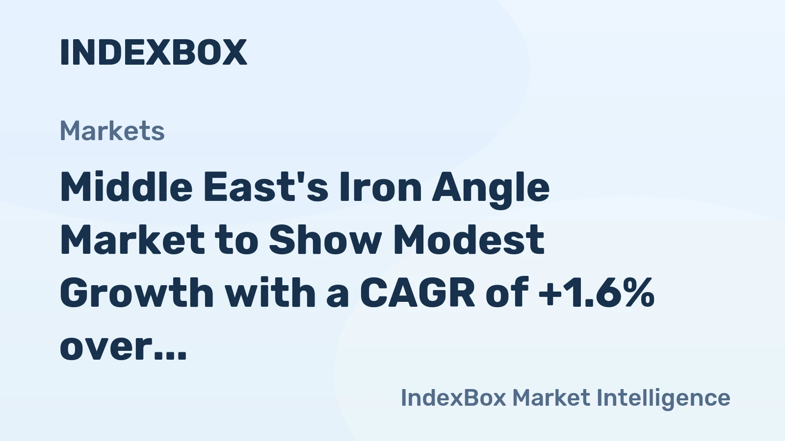 Middle East's Iron Angle Market to Show Modest Growth with a CAGR of +1.6% over the Next Decade