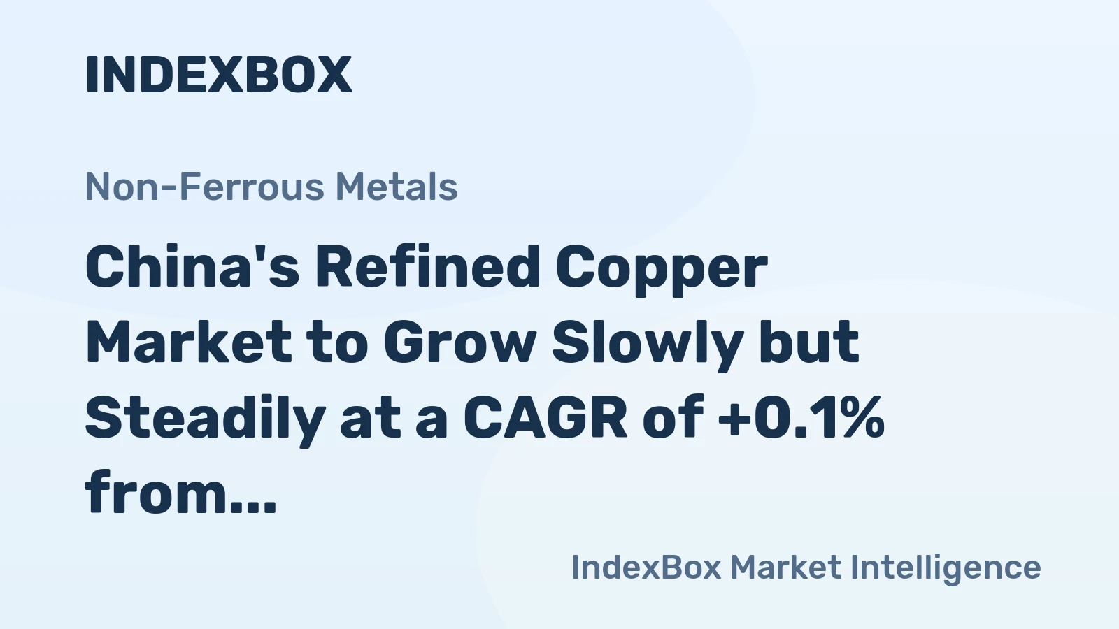 China's Refined Copper Market to Grow Slowly but Steadily at a CAGR of +0.1% from 2024 to 2035