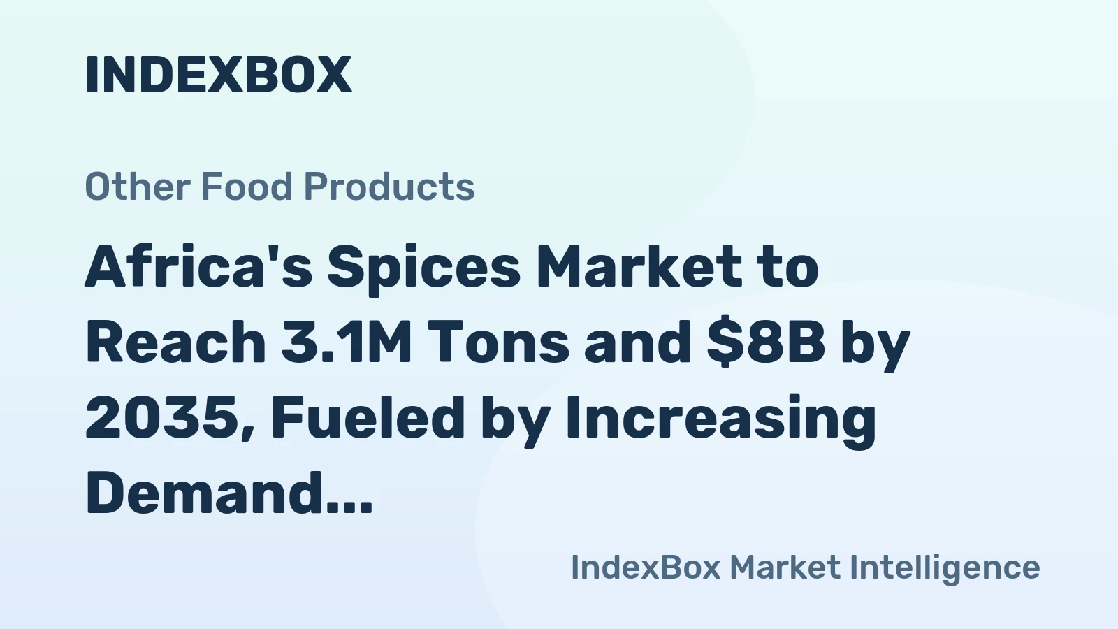 Africa's Spices Market to Reach 3.1M Tons and $8B by 2035, Fueled by Increasing Demand