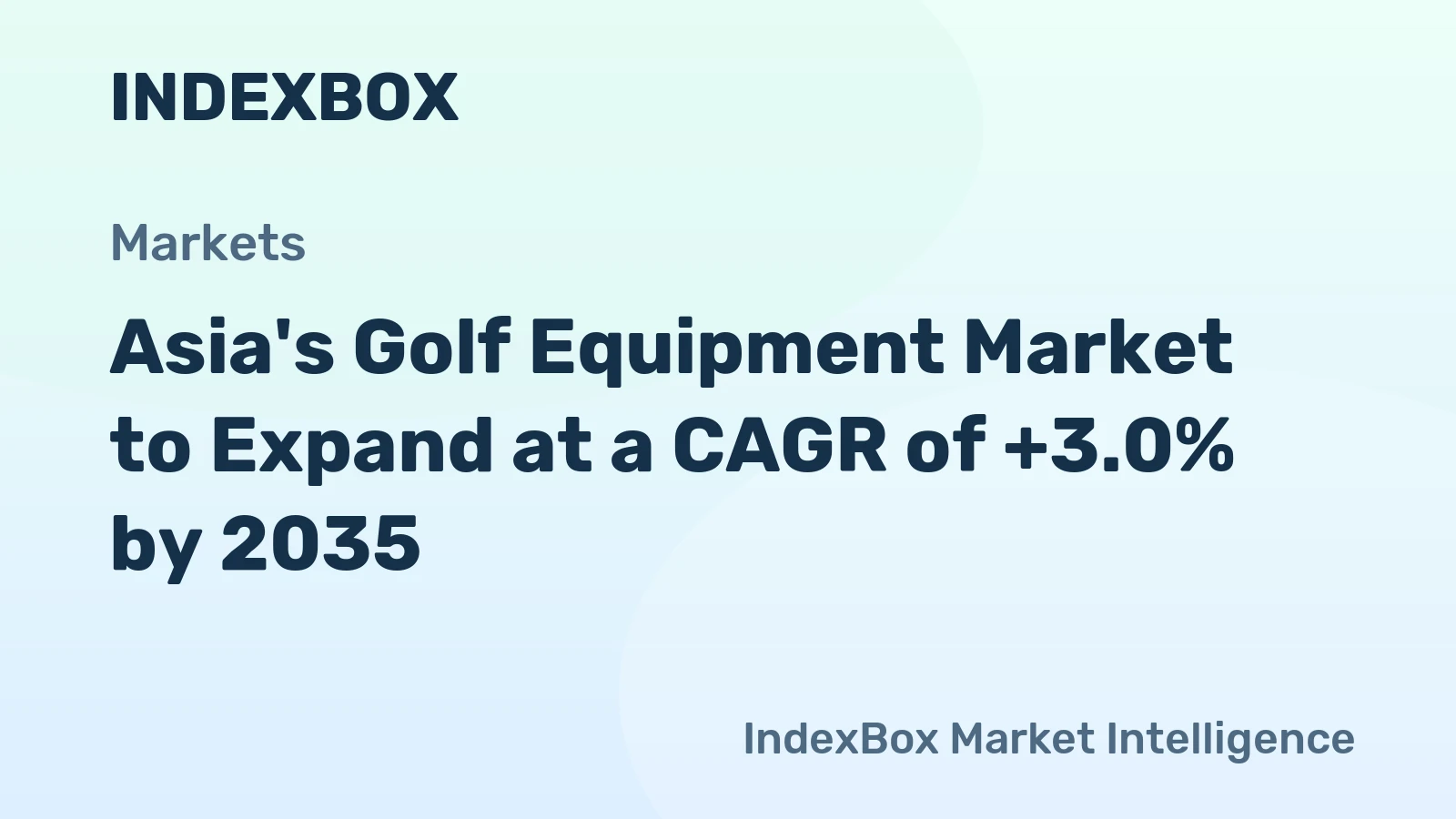 Asia's Golf Equipment Market to Expand at a CAGR of +3.0% by 2035