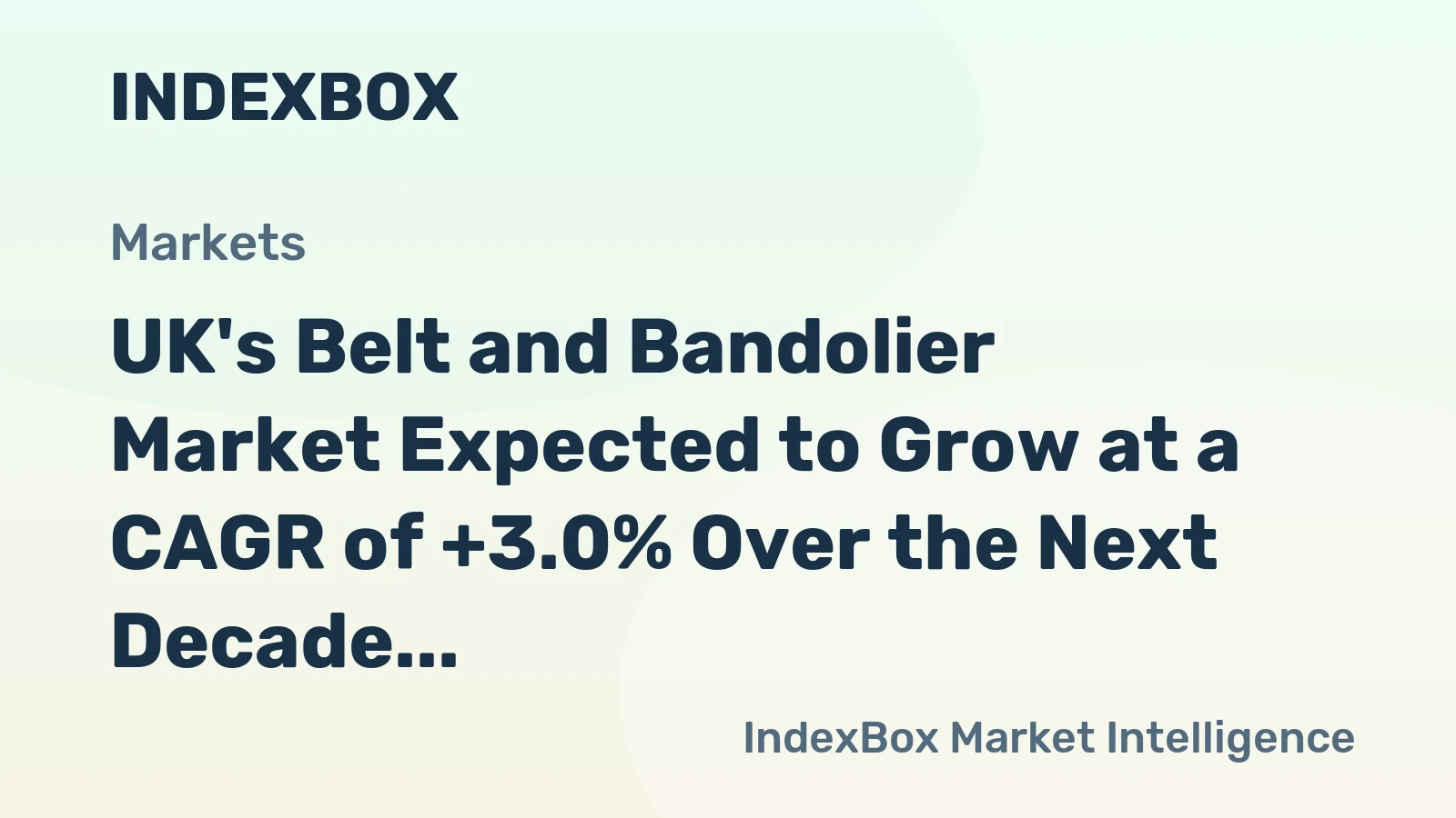 UK's Belt and Bandolier Market Expected to Grow at a CAGR of +3.0% Over the Next Decade
