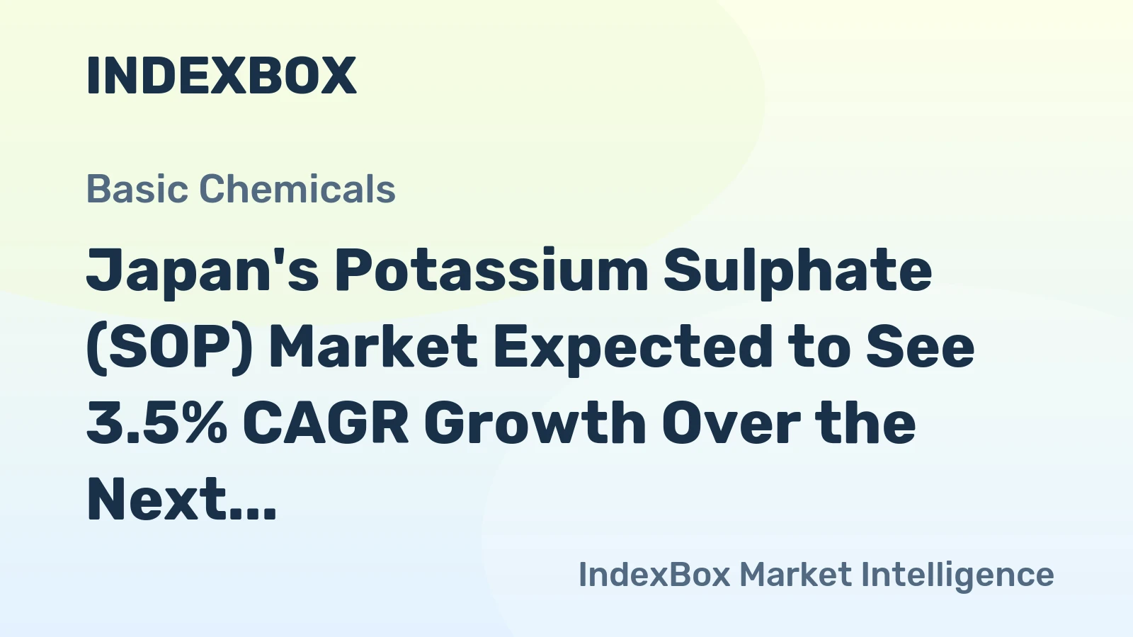 Japan's Potassium Sulphate (SOP) Market Expected to See 3.5% CAGR Growth Over the Next Decade