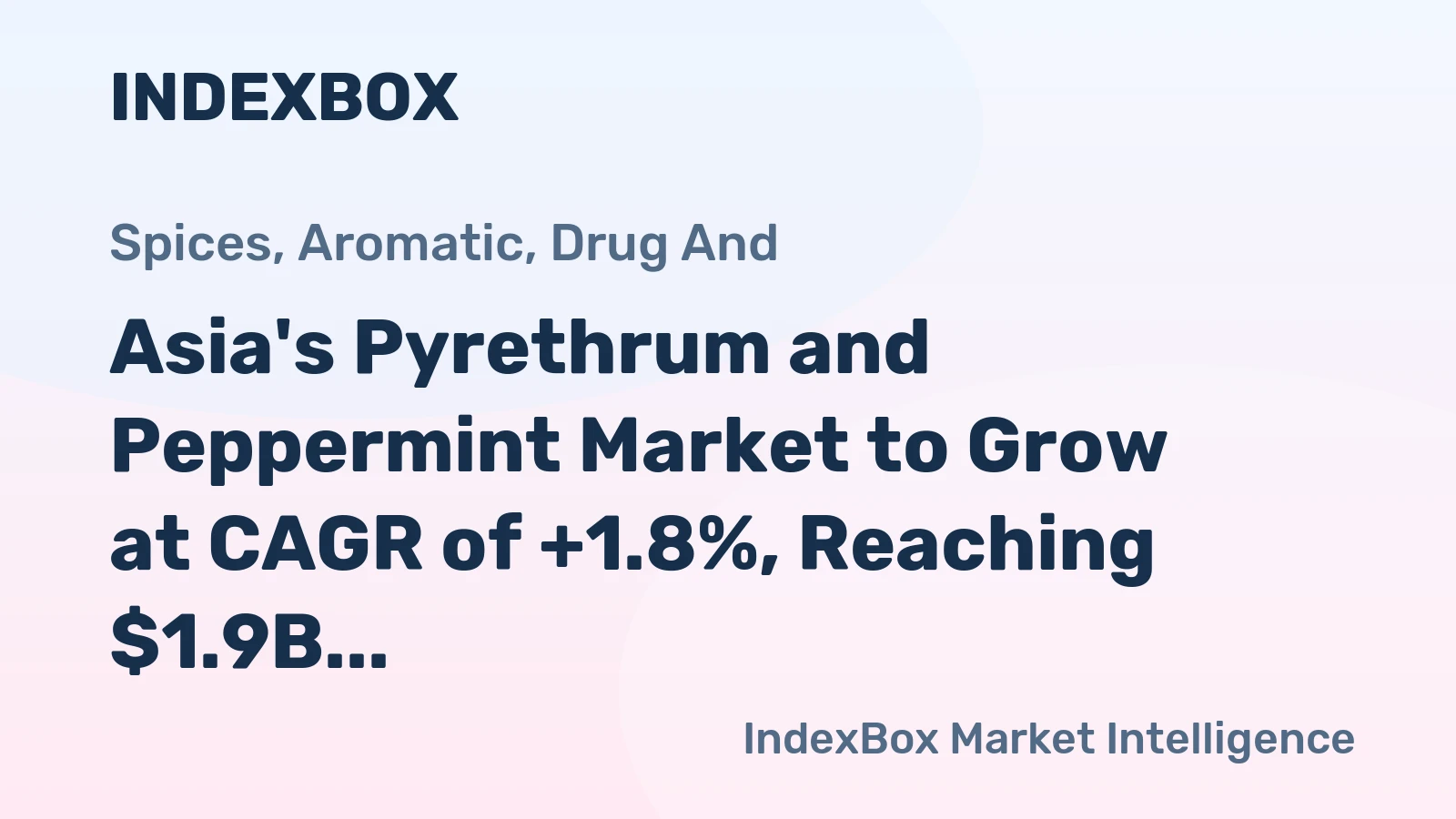 Asia's Pyrethrum and Peppermint Market to Grow at CAGR of +1.8%, Reaching $1.9B by 2035