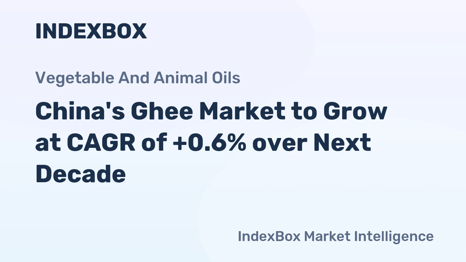 China's Ghee Market to Grow at CAGR of +0.6% over Next Decade