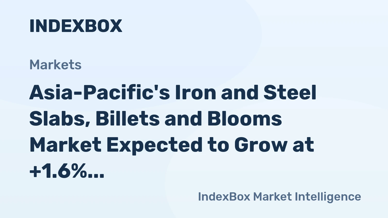 Asia-Pacific's Iron and Steel Slabs, Billets and Blooms Market Expected to Grow at +1.6% CAGR from 2024 to 2035