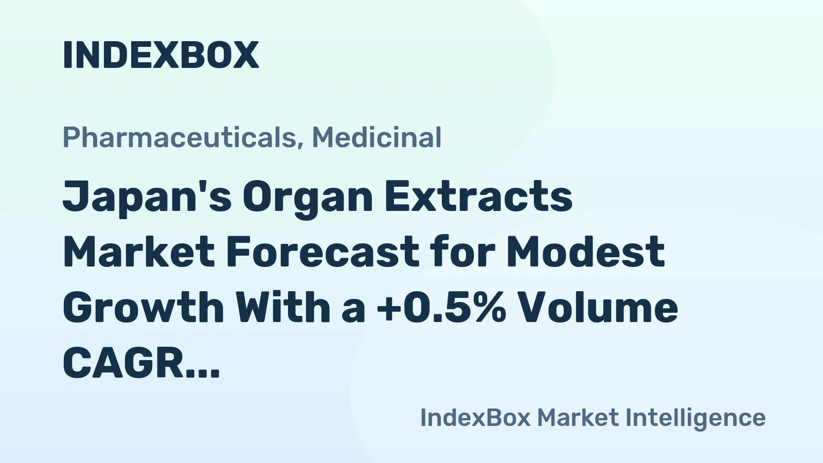 Japan's Organ Extracts Market Forecast for Modest Growth With a +0.5% Volume CAGR Through 2035