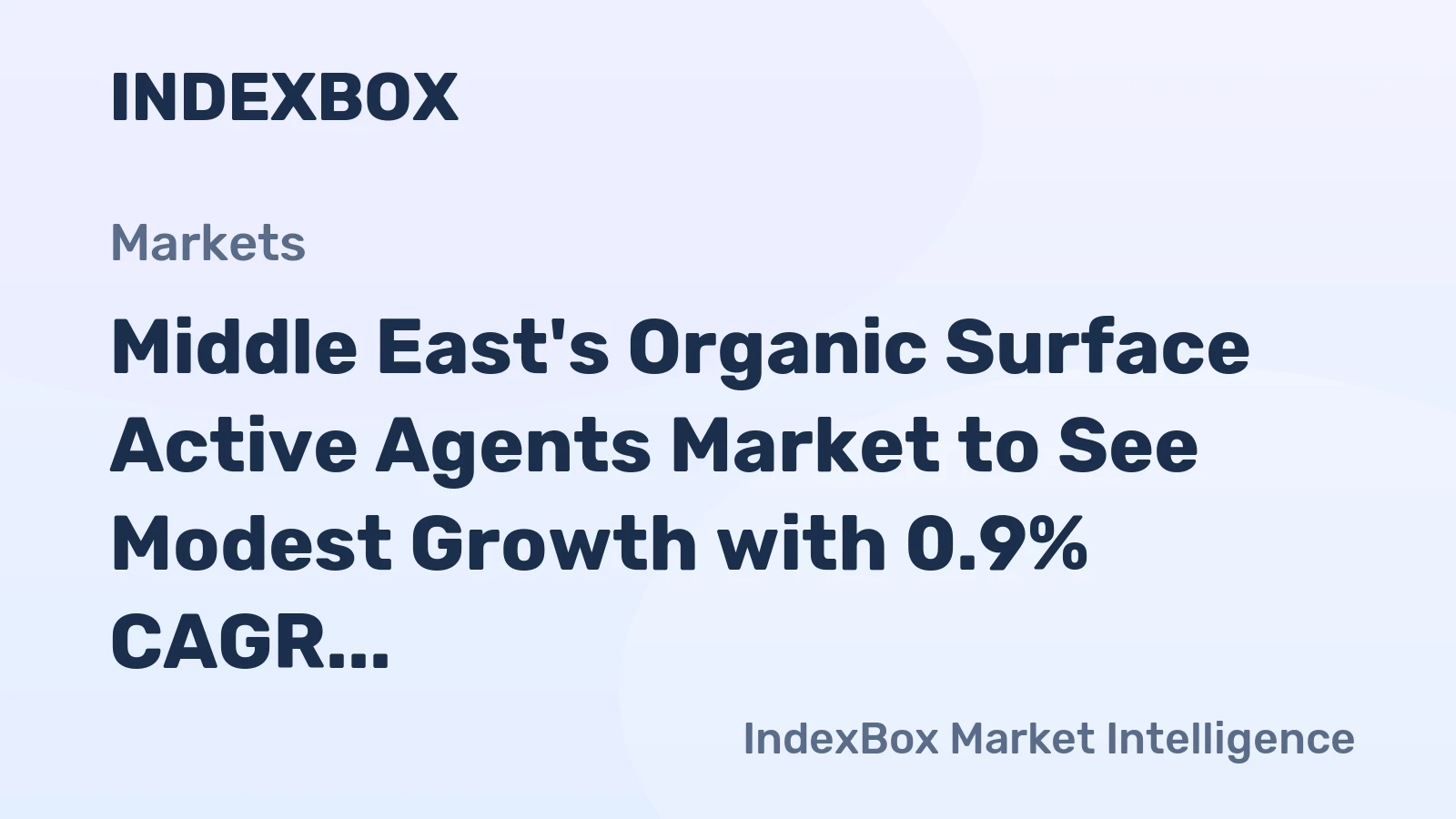 Middle East's Organic Surface Active Agents Market to See Modest Growth with 0.9% CAGR Through 2035