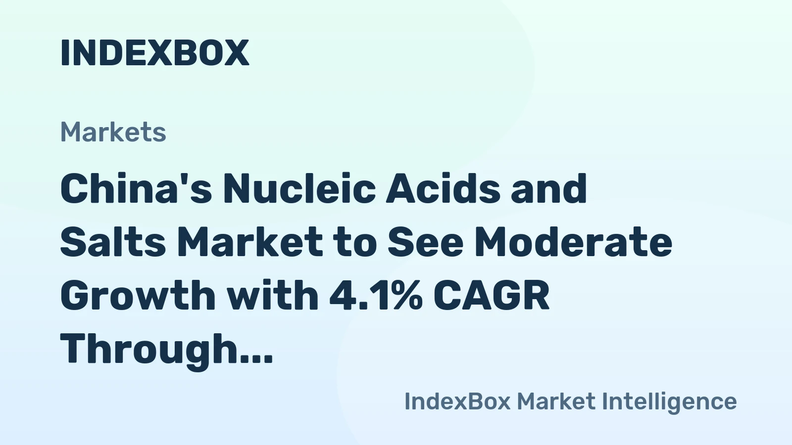 China's Nucleic Acids and Salts Market to See Moderate Growth with 4.1% CAGR Through 2035