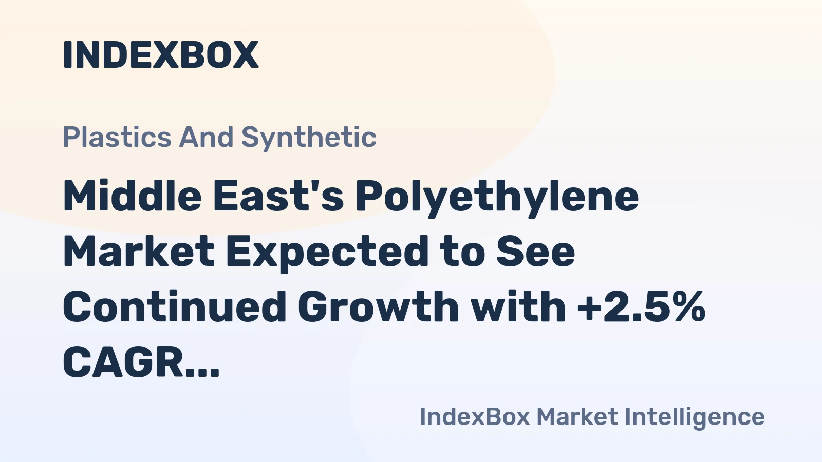 Middle East's Polyethylene Market Expected to See Continued Growth with +2.5% CAGR through 2035