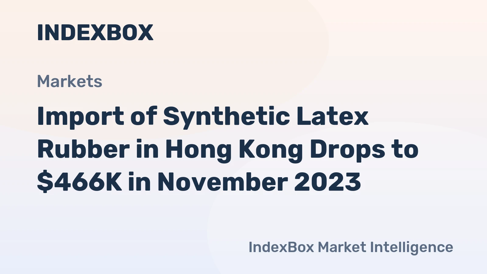 Import of Synthetic Latex Rubber in Hong Kong Drops to $466K in November 2023