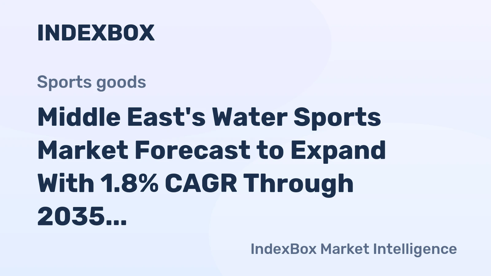 Middle East's Water Sports Market Forecast to Expand With 1.8% CAGR Through 2035