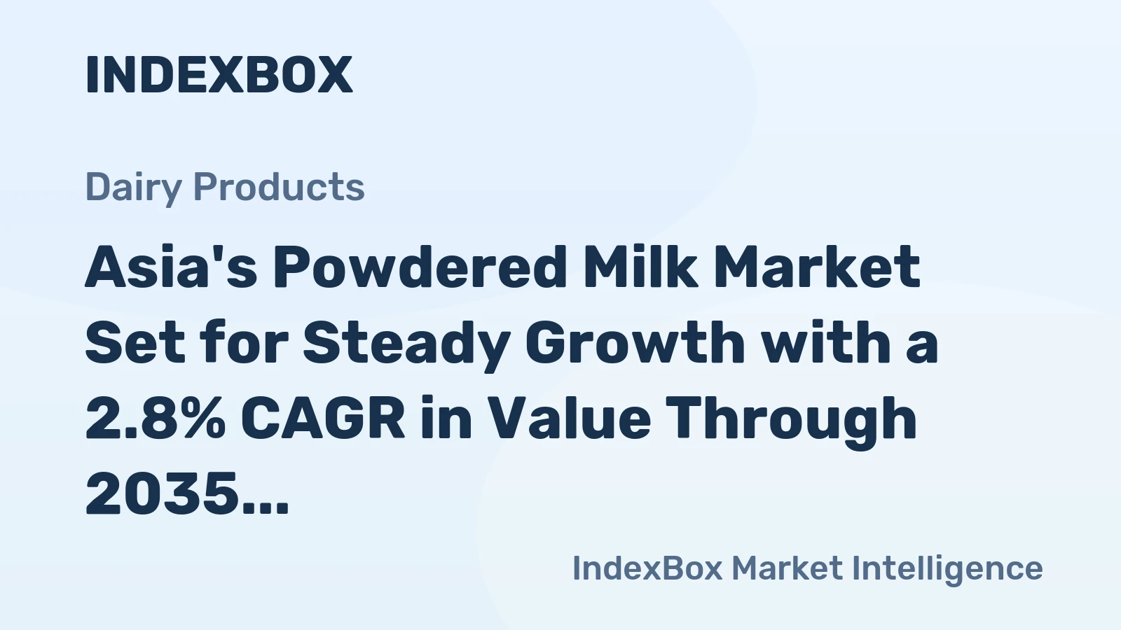 Asia's Powdered Milk Market Set for Steady Growth with a 2.8% CAGR in Value Through 2035