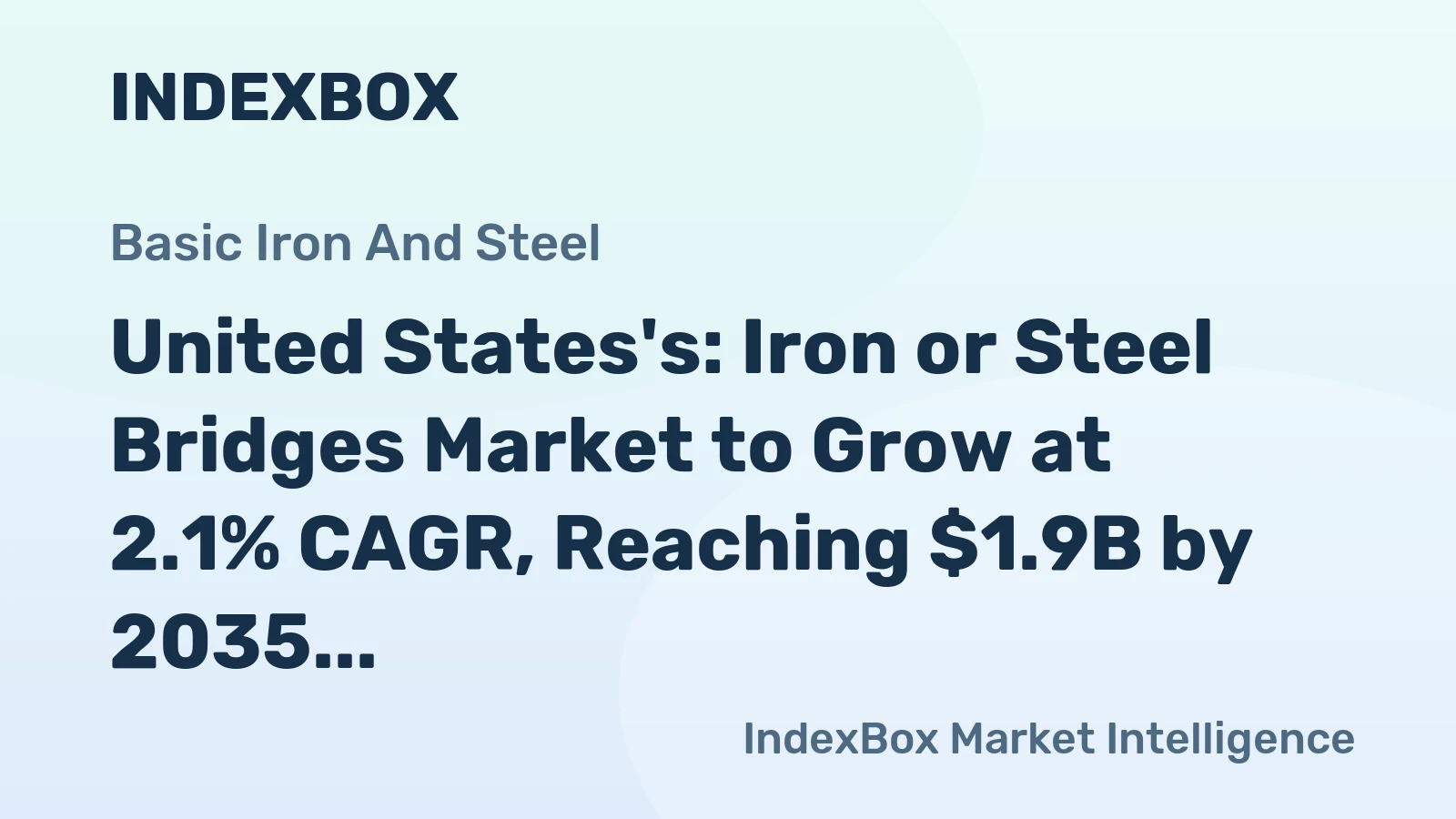 United States's: Iron or Steel Bridges Market to Grow at 2.1% CAGR, Reaching $1.9B by 2035 on Steady Demand