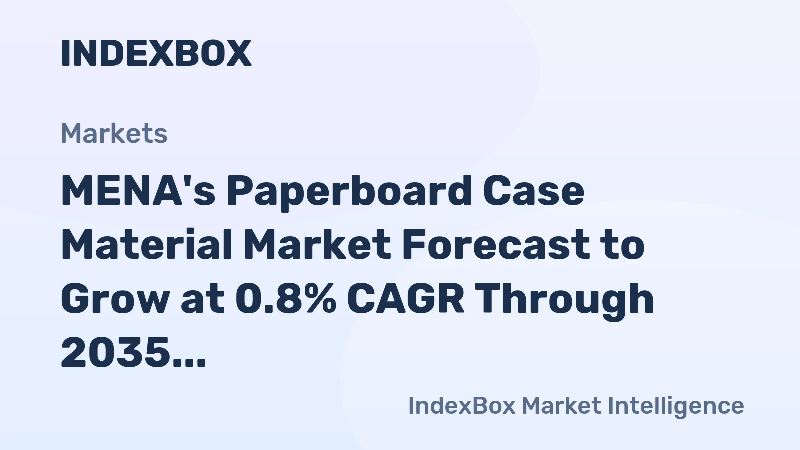 MENA's Paperboard Case Material Market Forecast to Grow at 0.8% CAGR Through 2035