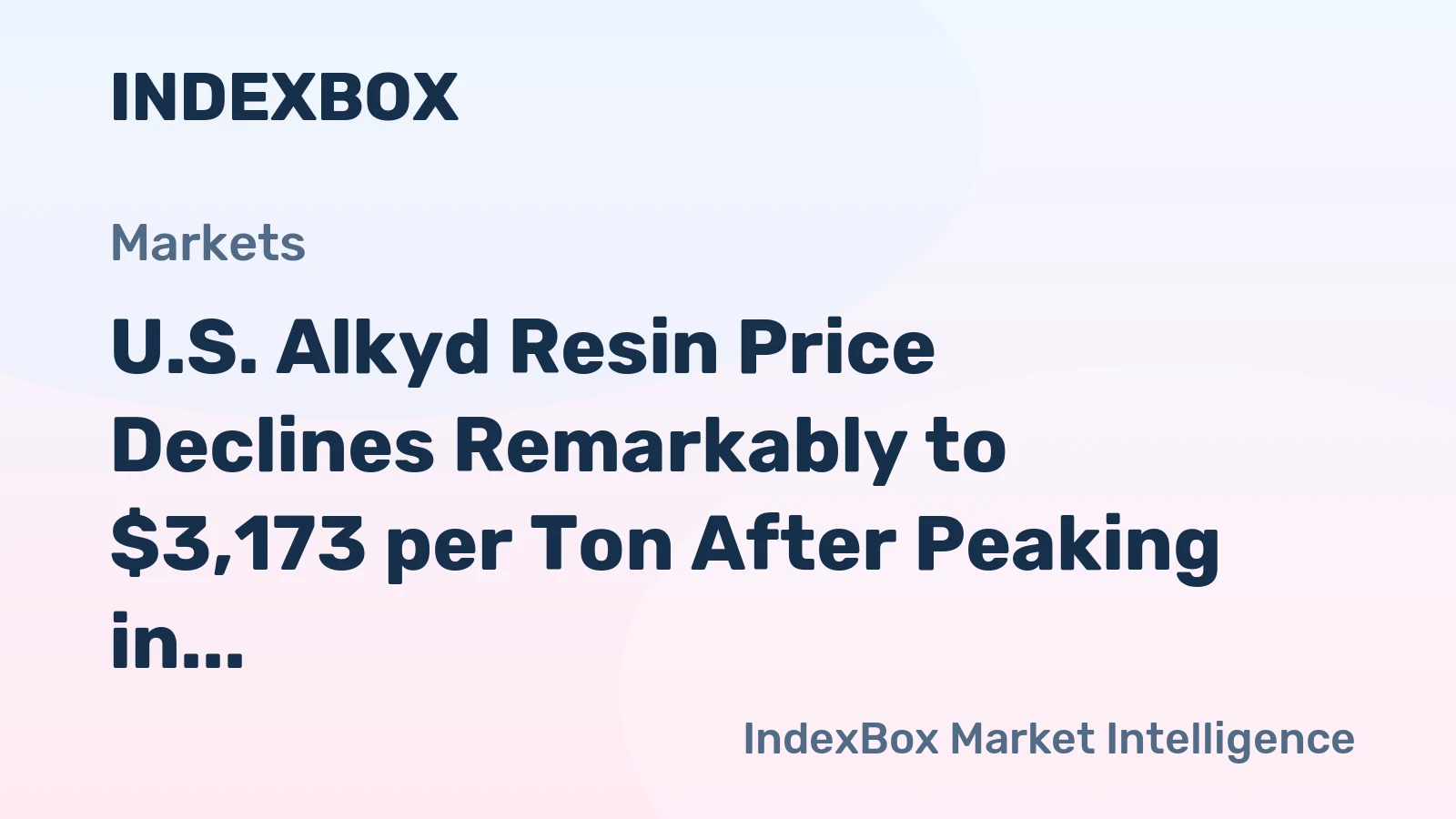 U.S. Alkyd Resin Price Declines Remarkably to $3,173 per Ton After Peaking in April