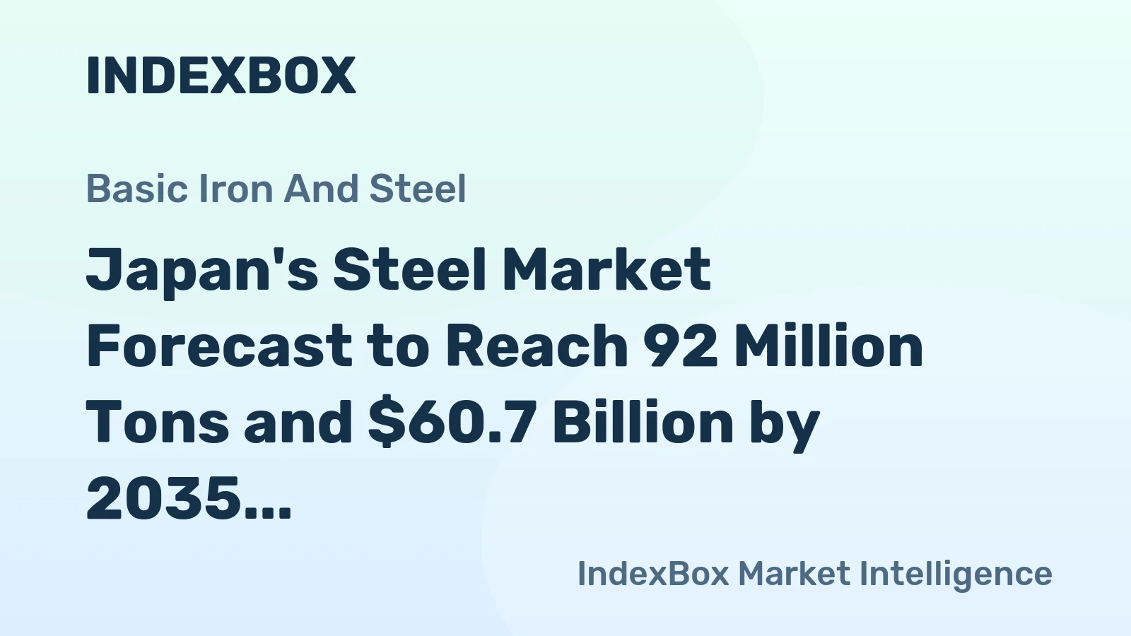 Japan's Steel Market Forecast to Reach 92 Million Tons and $60.7 Billion by 2035