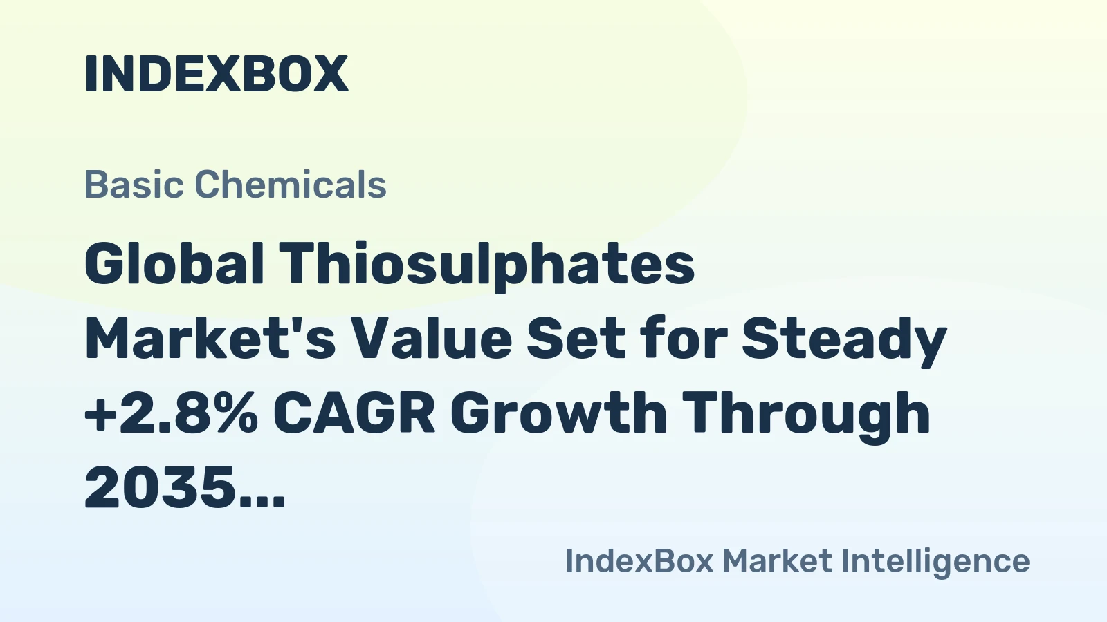 Global Thiosulphates Market's Value Set for Steady +2.8% CAGR Growth Through 2035