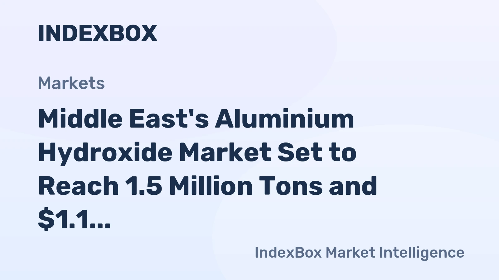 Middle East's Aluminium Hydroxide Market Set to Reach 1.5 Million Tons and $1.1 Billion