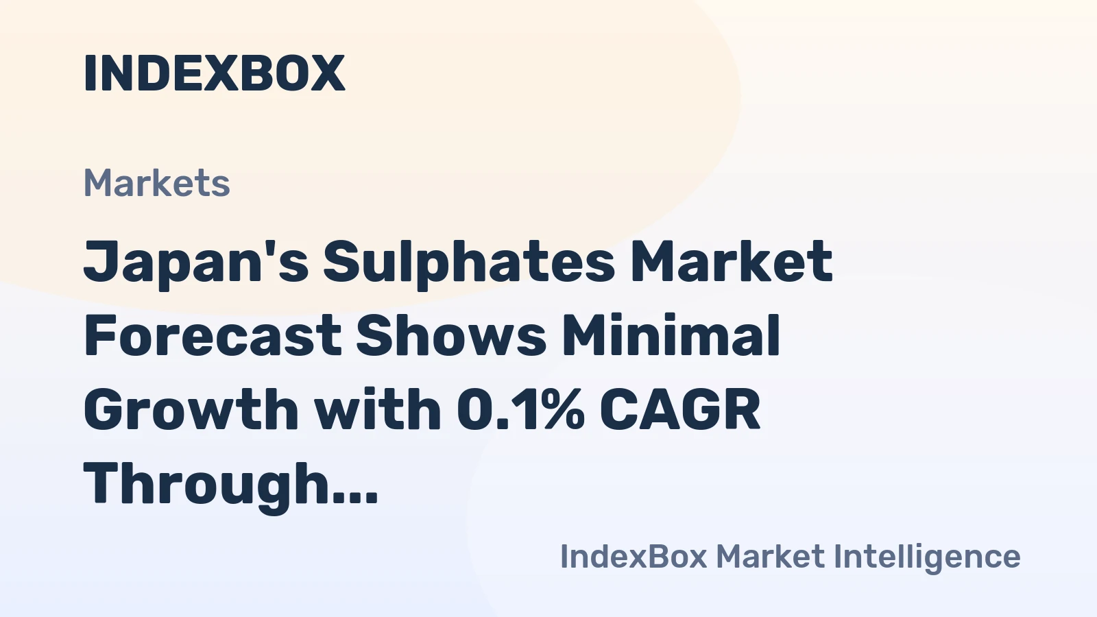 Japan's Sulphates Market Forecast Shows Minimal Growth with 0.1% CAGR Through 2035